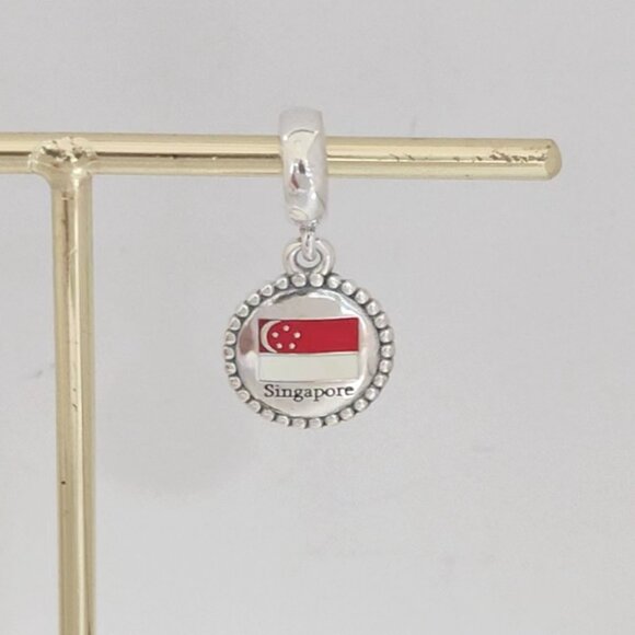 Pandora | Jewelry | Pandora Singapore Flag Exclusive Dangle Charm Travel Vacation S925 Silver ...